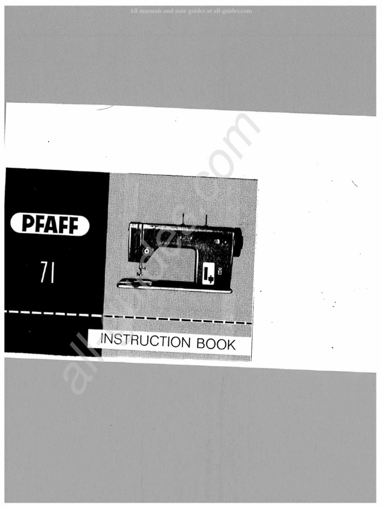 Pfaff 71 Sewing Machine Instruction Manual | PDF | Sewing Machine ...