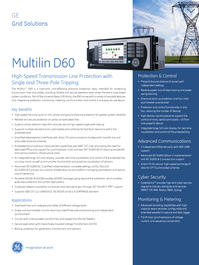Multilin D60: Grid Solutions | PDF | Electronics | Electromagnetism