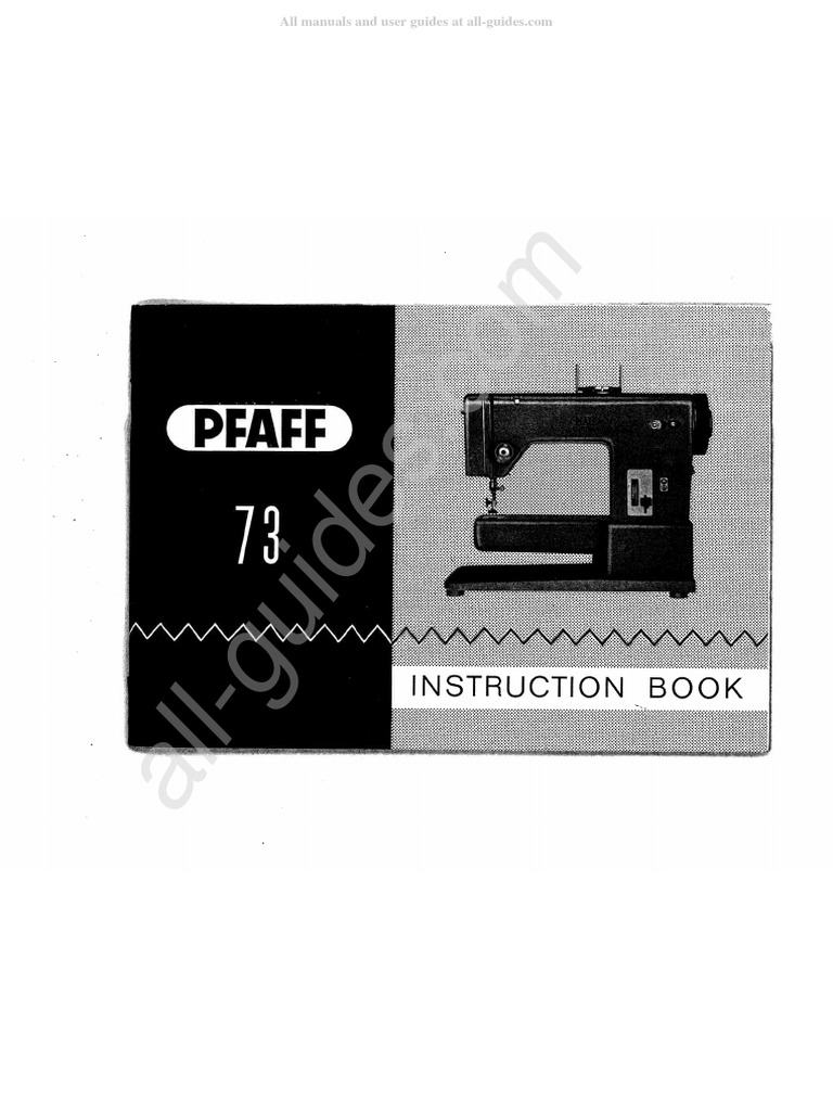 Pfaff 73 Sewing Machine Instruction Manual | PDF | Sewing | Sewing Machine