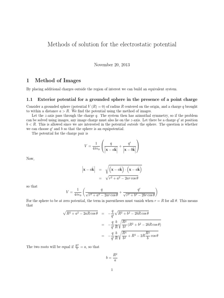 Notes 08 Solving For Potentials | PDF | Electromagnetism | Mathematical ...