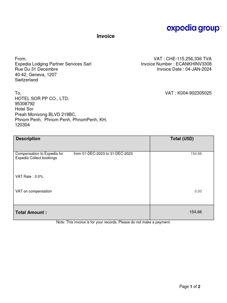 CAMBODIA 2023 DEC 31 Eca Tax Invoice 95308792 ECANKHINV3308 ...