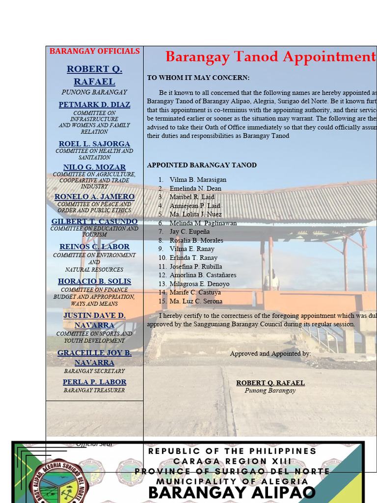 Tanod Appointment | PDF