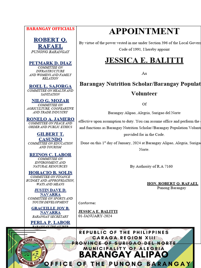 BNS Appointment | PDF