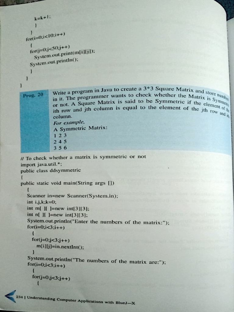 Java Program for Symmetric Matrix Check | PDF | Algorithms | Software Engineering