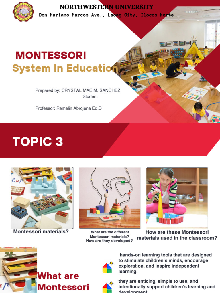 Motessori System in Education Topic 3 | PDF | Montessori Education ...