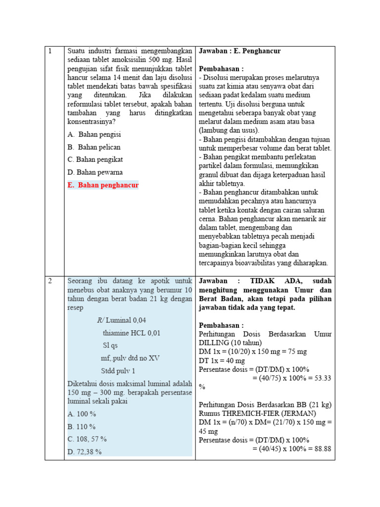 Soal CND Tabel | PDF