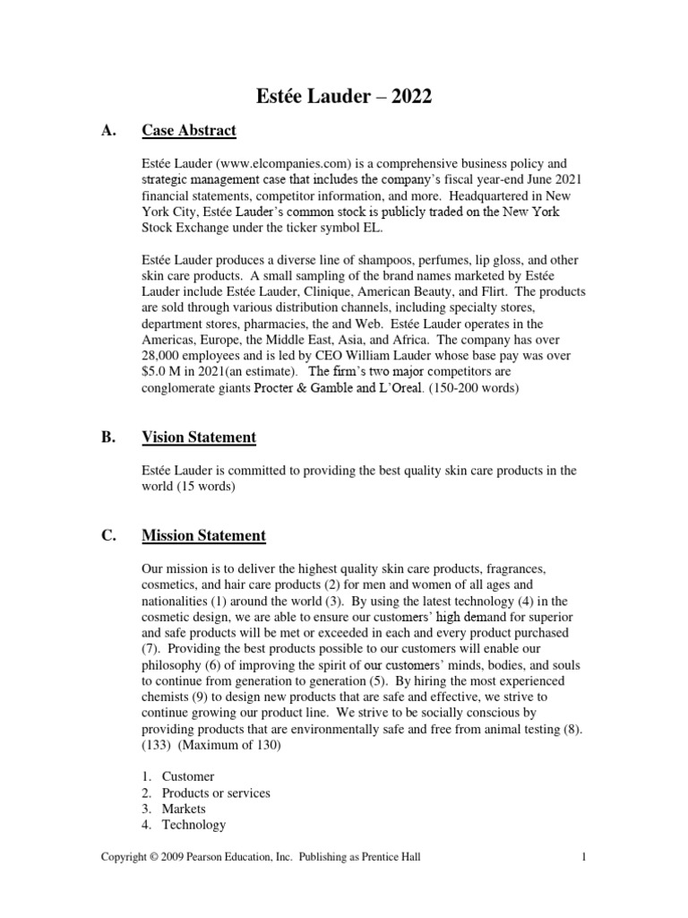 Strama 1 Format Estee Lauder | PDF | Cosmetics | Economies