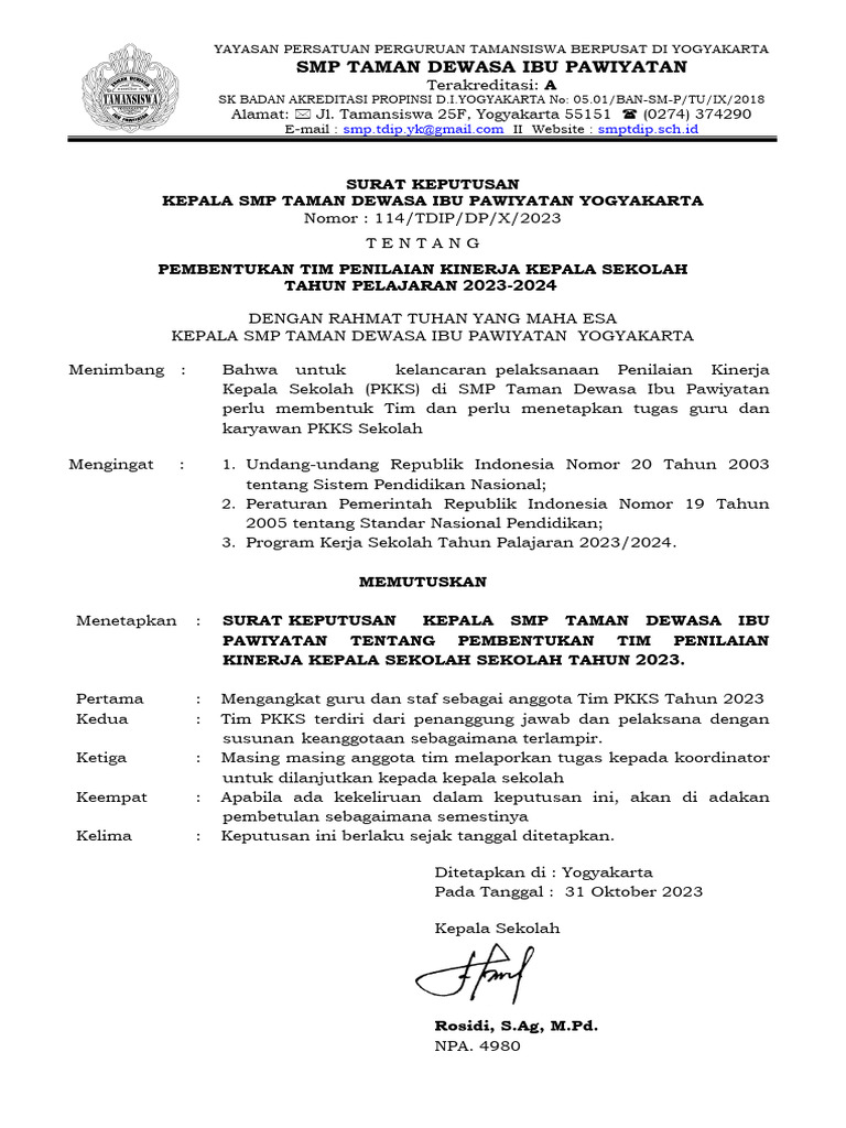 SK Tim PKKS | PDF | Karier & Perkembangan