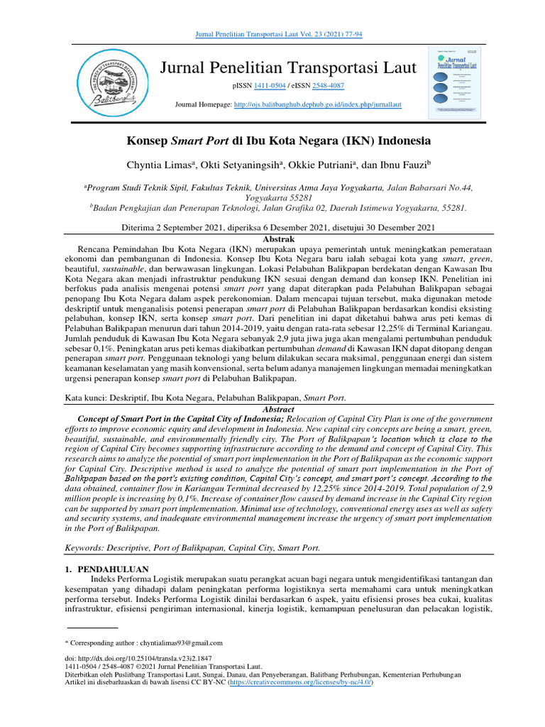 Konsep Smart Port Di Ibu Kota Negara IKN | PDF