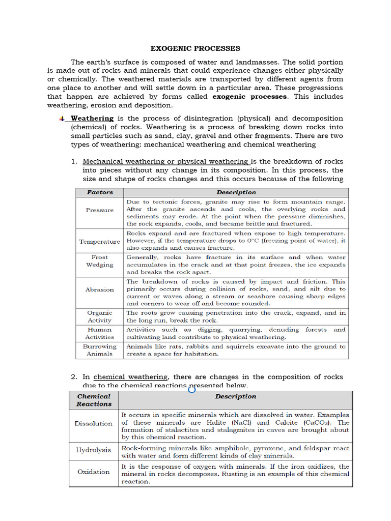 Exogenic Processes | PDF