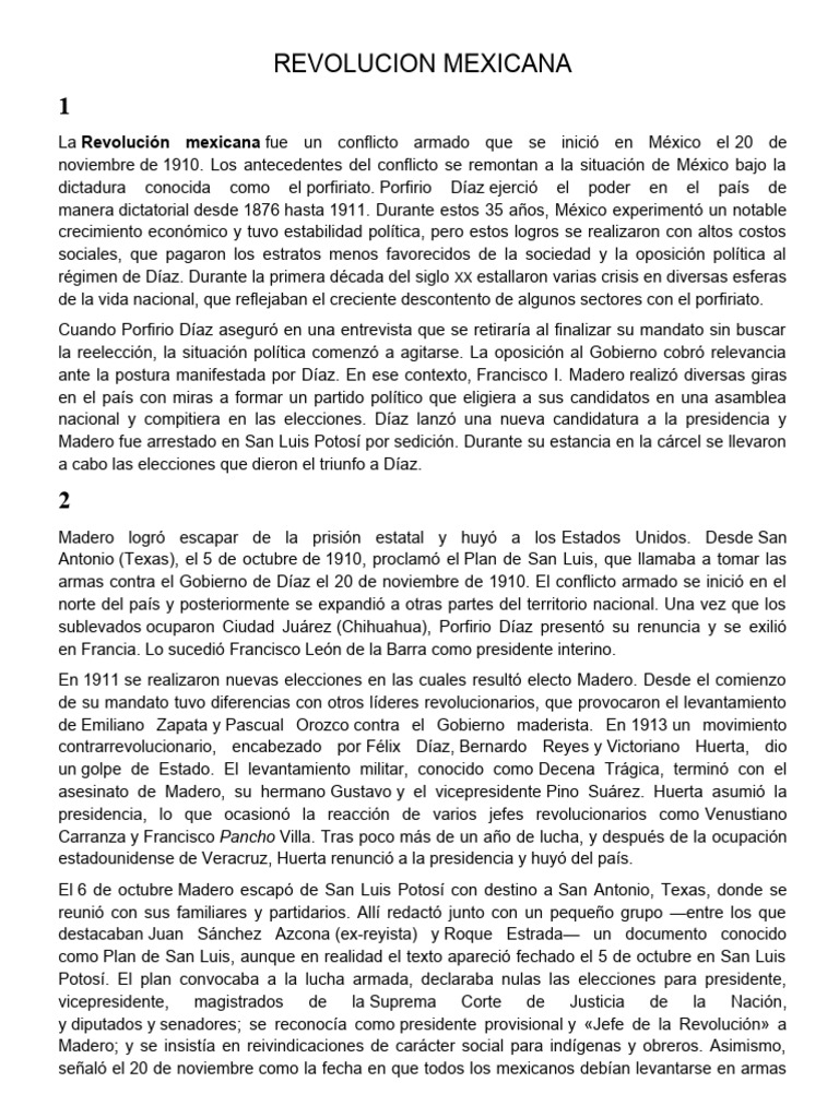 Revolucion Mexicana | PDF | revolución mejicana | México