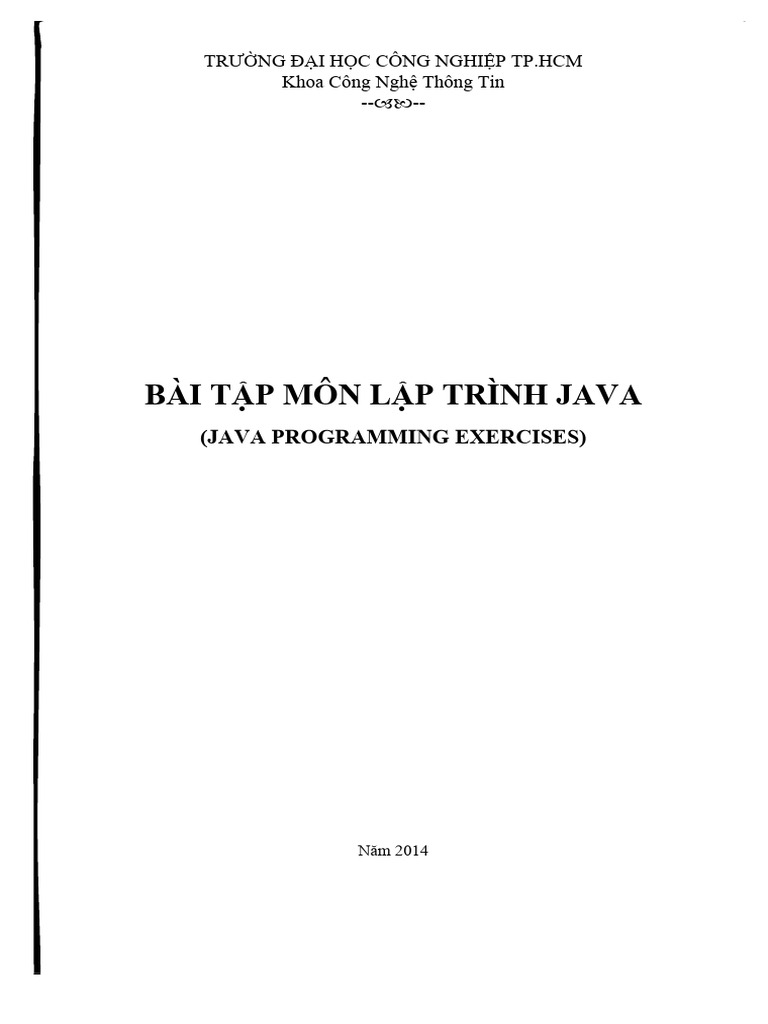 Baitap Ltjava Cdnghe | PDF