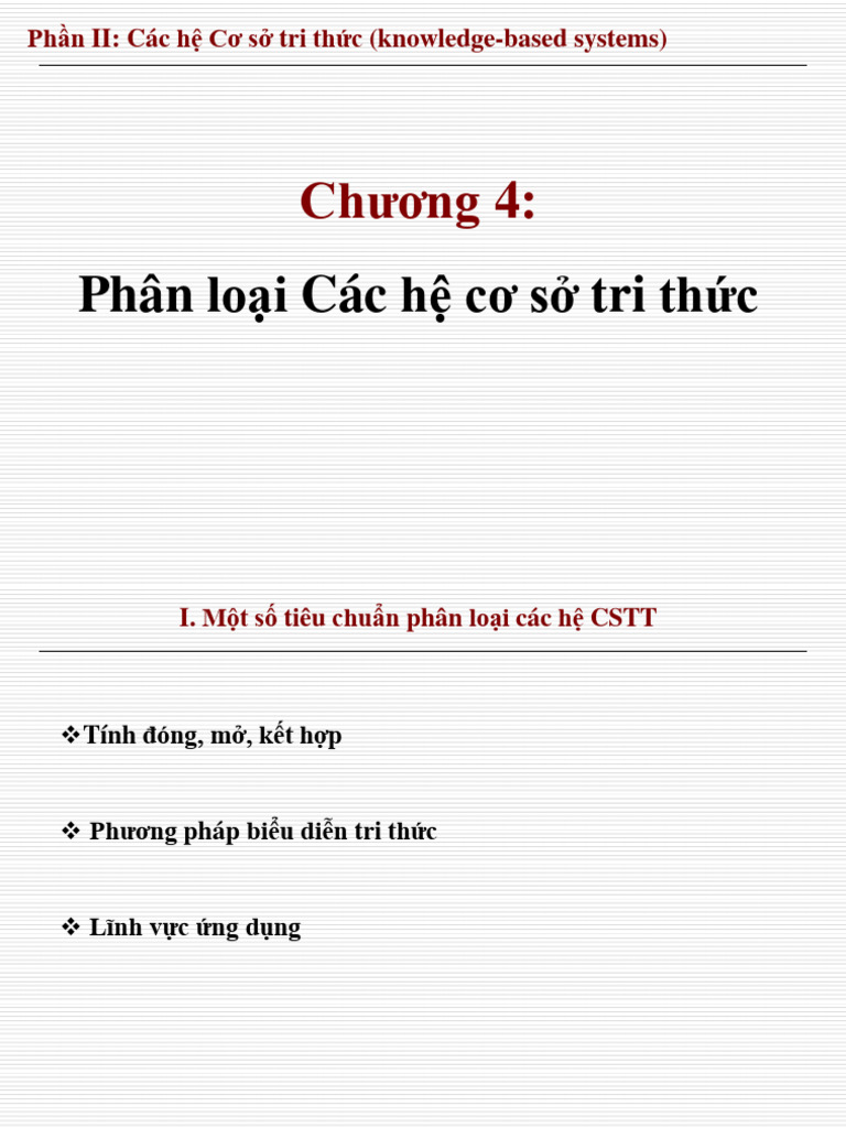 CNTT&UD Chuong 4 Phan Loai Cac He CSTT | PDF