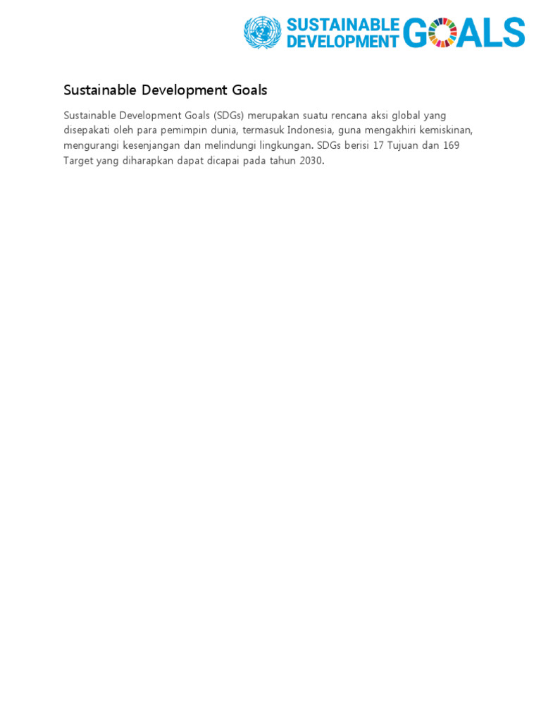 Sustainable Development Goals | PDF | Ilmu Sosial