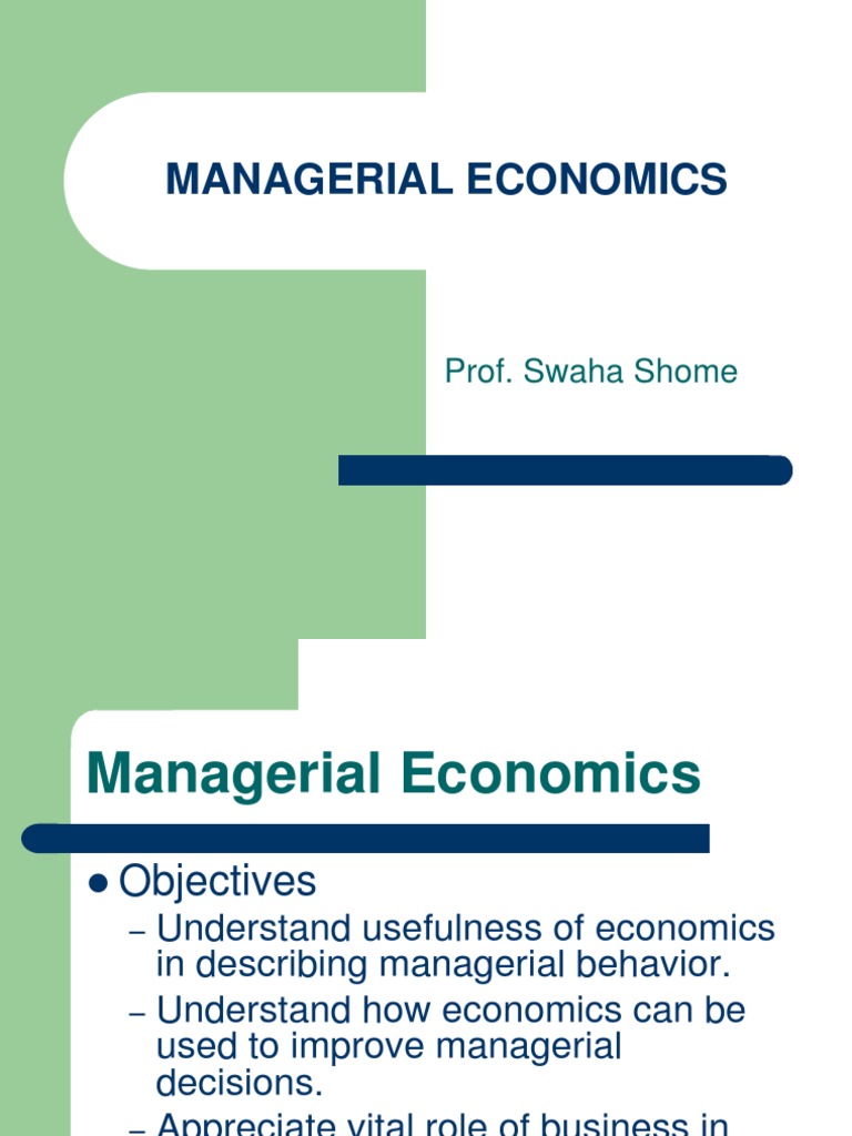 Managerial Economics: Prof. Swaha Shome | PDF | Externality | Public ...