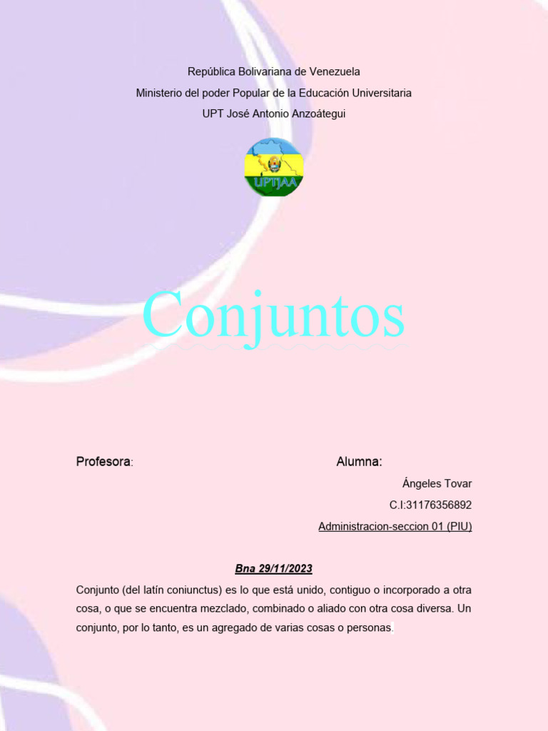 Conjuntos de Matematica | PDF | Conjunto (Matemáticas) | infinito