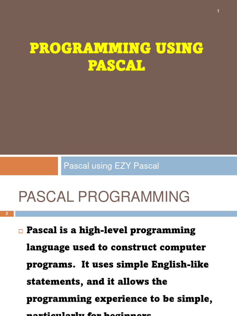 Pascal (Introduction Update) | PDF | Reserved Word | Variable (Computer Science)