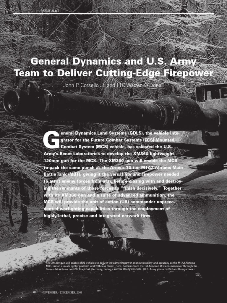 40 General Dynamics and U.S. Army To Deliver Cutting-Edge Firepower ...