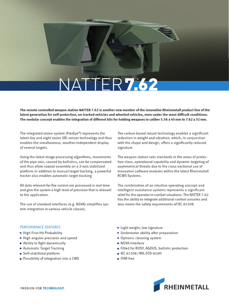 Rheinmetall DB Natter7.62 EN | PDF | Field Of View | Equipment