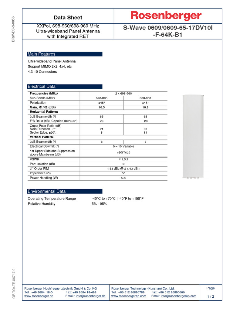 Type 23 S-Wave - 0609 - 0609-65-17DV10I-F-64K-B1 - DE | PDF | Antenna ...