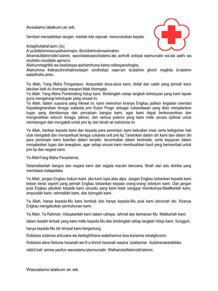 Teks Doa Pmi | PDF | Agama & Spiritualitas