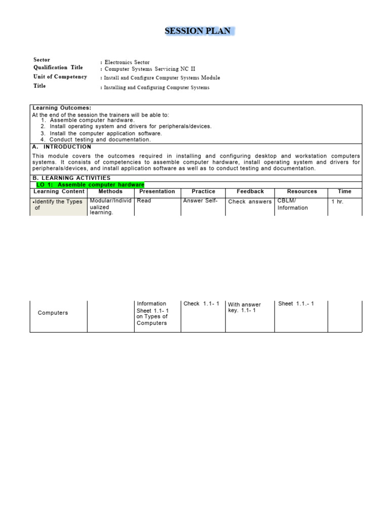 Computer Systems Installation Plan | PDF | Personal Computers | Desktop ...