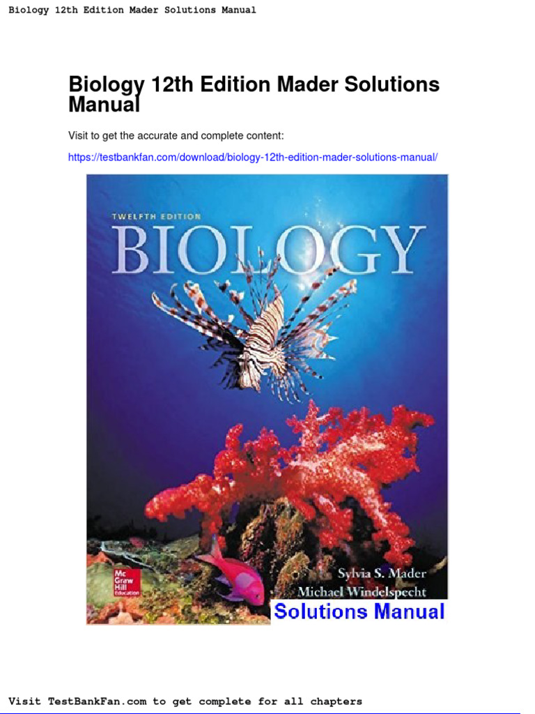 Dwnload Full Biology 12th Edition Mader Solutions Manual PDF | PDF ...