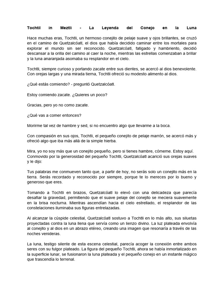 La Leyenda del Conejo en la Luna | PDF | Ciencias sociales