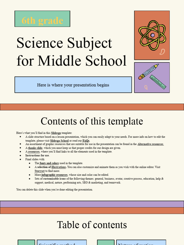 Science Subject For Middle School - 6th Grade - Physics I XL by ...