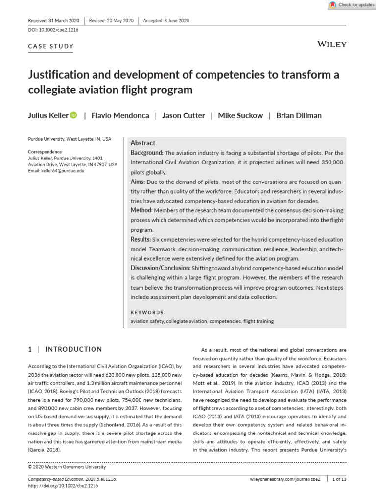 Competency Based Training For College Aviation Programs | PDF ...