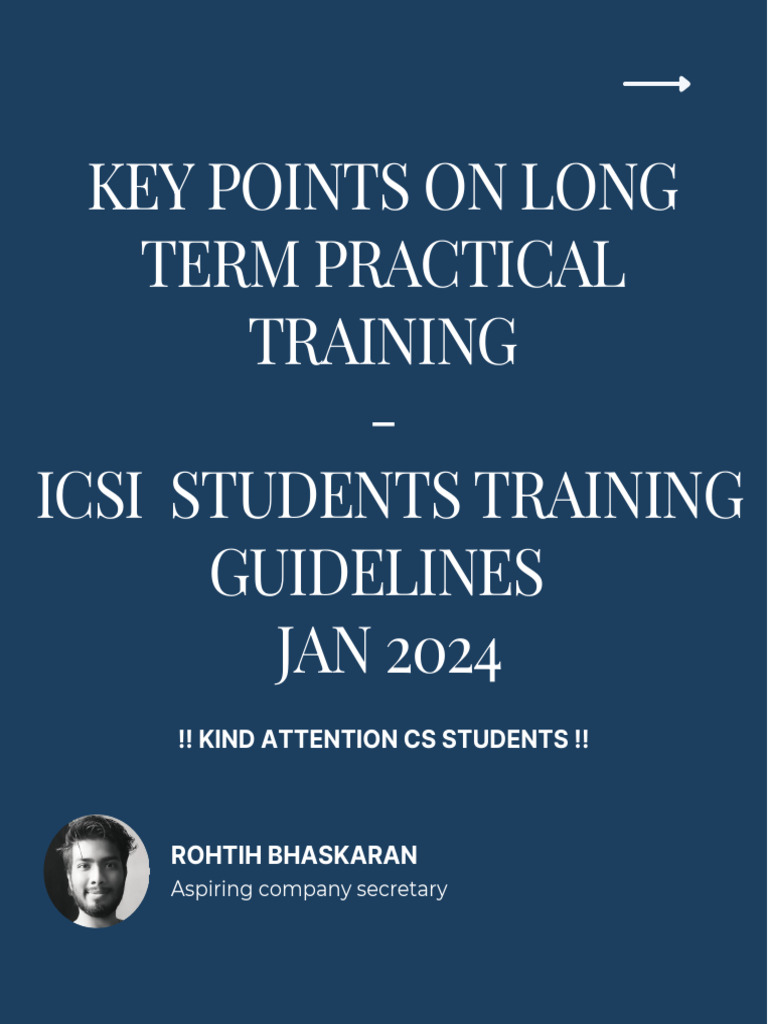 Key Points On Long Term Practical Training - Icsi Students Training ...