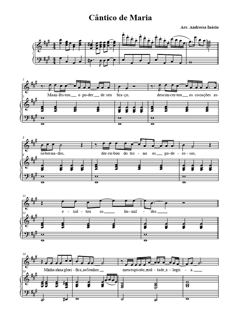 Cantico de Maria - Piano e Canto | PDF