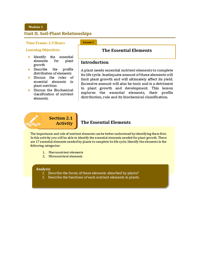 Soil 122 Module1 Unit2 | PDF | Soil | Nutrients