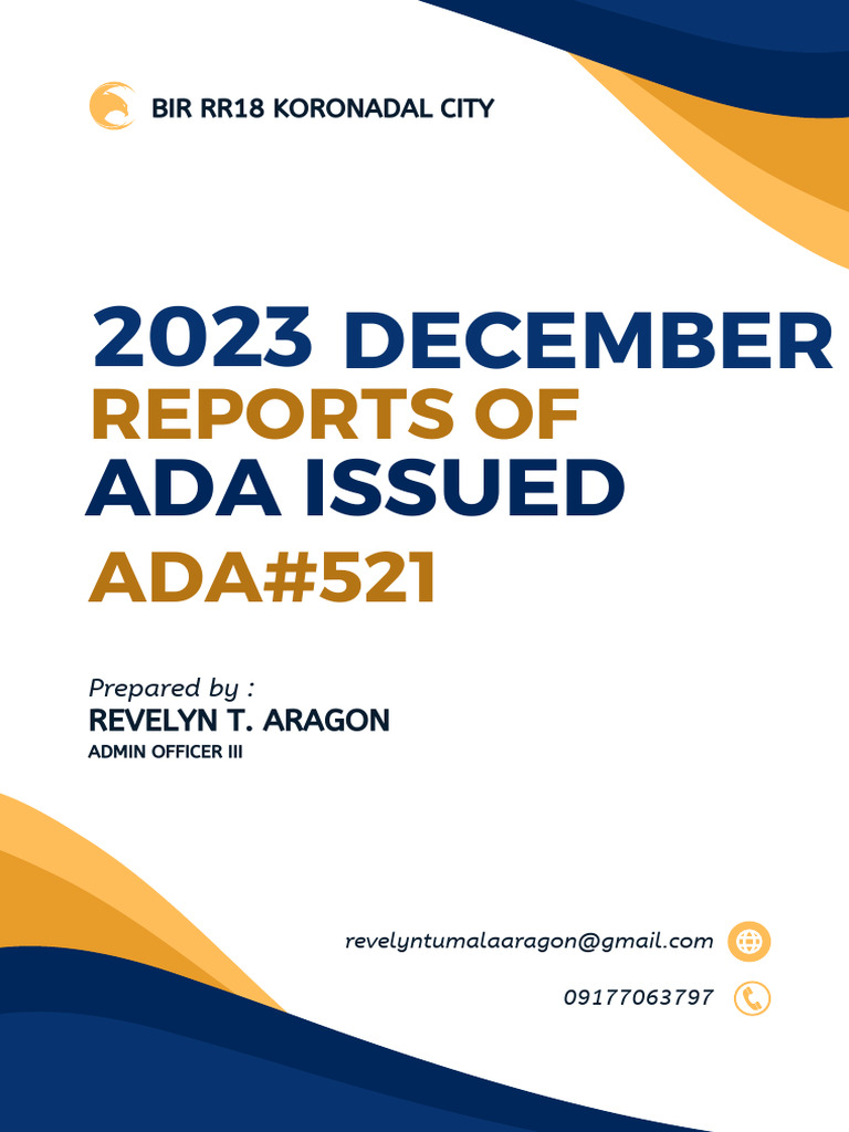 Reports of ADA#521: December | PDF