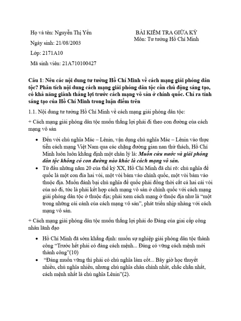 Nguyá N Thá Yáº N Bã I Giá A Kã Tthcm Pdf