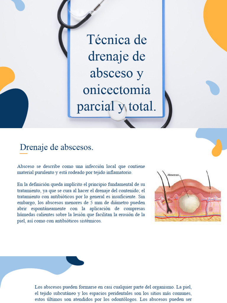 Drenaje de Abscesos y Onicectomía | PDF | Clavo (anatomía) | Dedo del pie