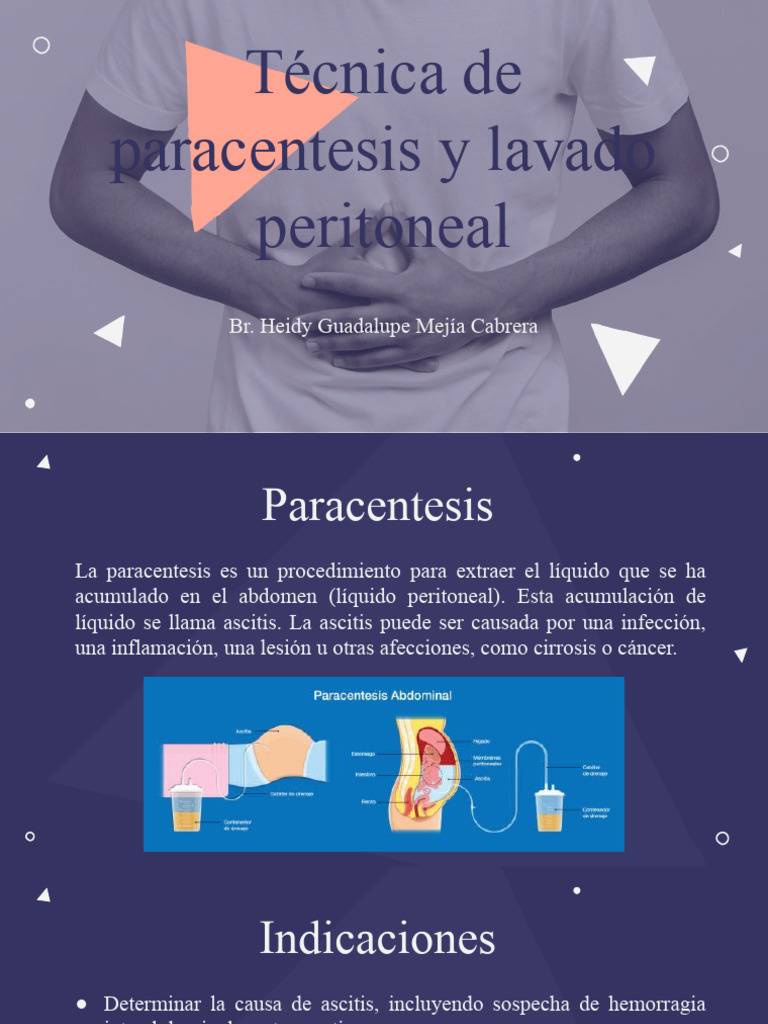 Paracentesis y Lavado Peritoneal | PDF | Peritoneo | Medicina