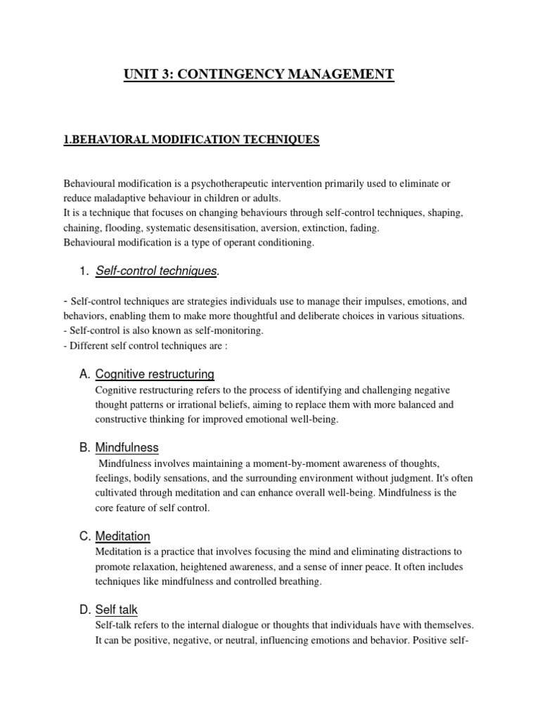 Behavioral and Relaxation Techniques | PDF | Relaxation (Psychology ...