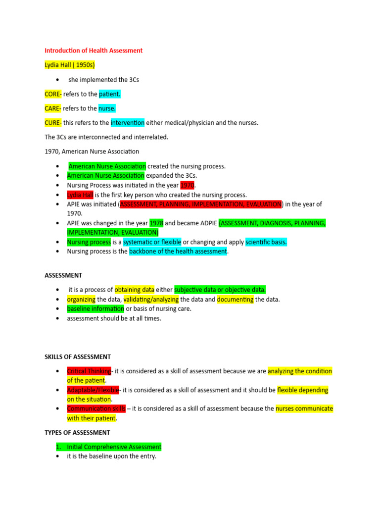 Health Assessment in Nursing Process | PDF | Nursing | Medical Diagnosis