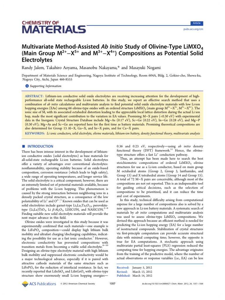 Li MXO4 | Download Free PDF | Lithium Ion Battery | Physical Sciences