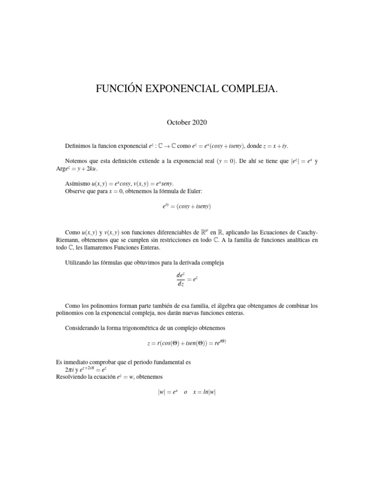 Ejercicios Resueltos de Exponencial Compleja | PDF | Funcion ...