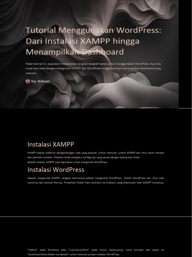 Tutorial Menggunakan WordPress Dari Instalasi XAMPP Hingga Menampilkan ...