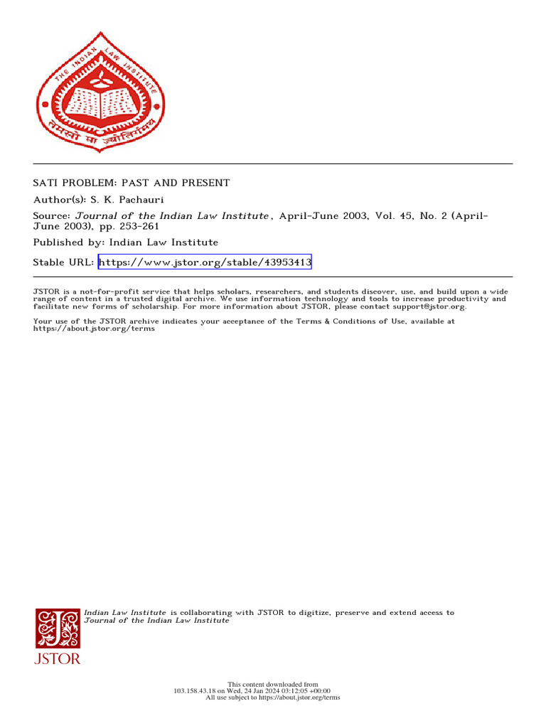 Pachauri SATIPROBLEMPAST 2003 | PDF