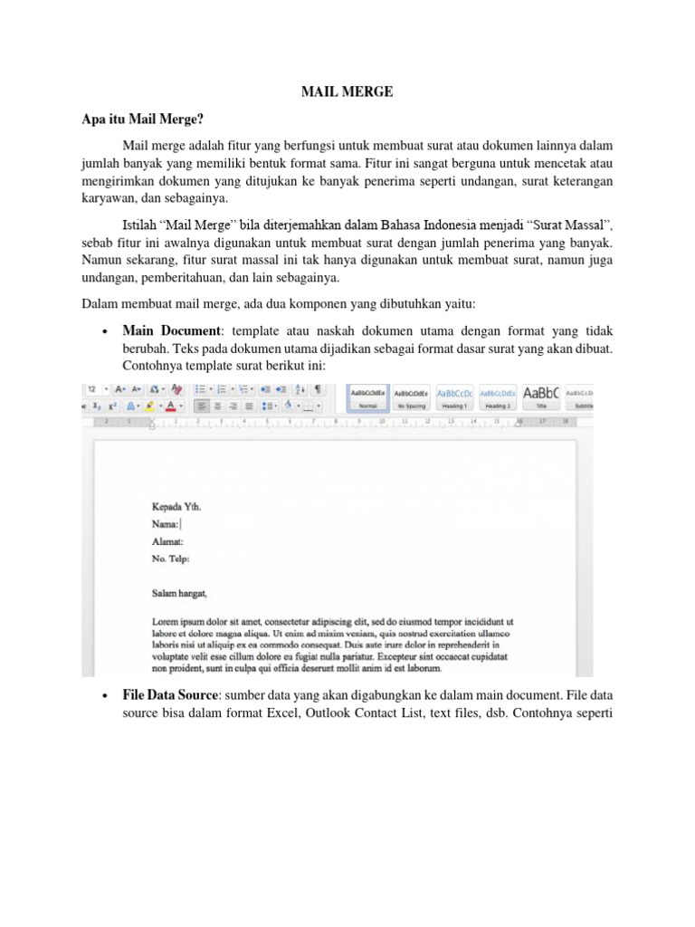 Modul Mail Merge - 064048 | PDF | Karier & Perkembangan | Komputer