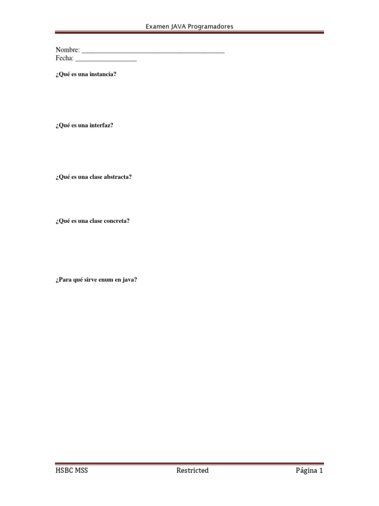 Examen de JAVA para Programadores | PDF | Constructor (Programación Orientada a Objetos ...