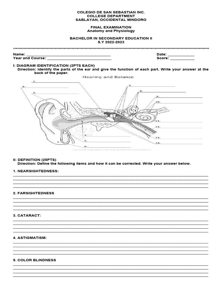 Final Exam Ears | PDF | Clinical Medicine | Light