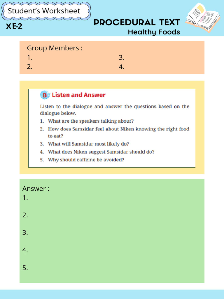 Student's Worksheet Procedural Text 1 | PDF | Career & Growth | Wellness