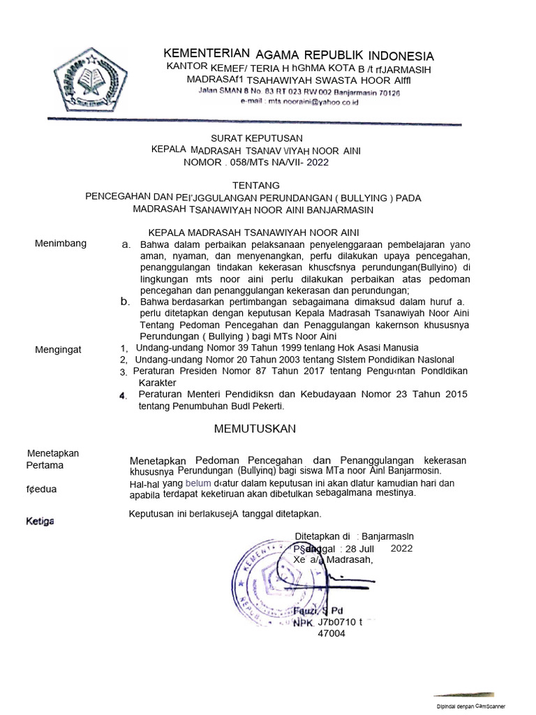 SK KTP MTS Noor Aini | PDF