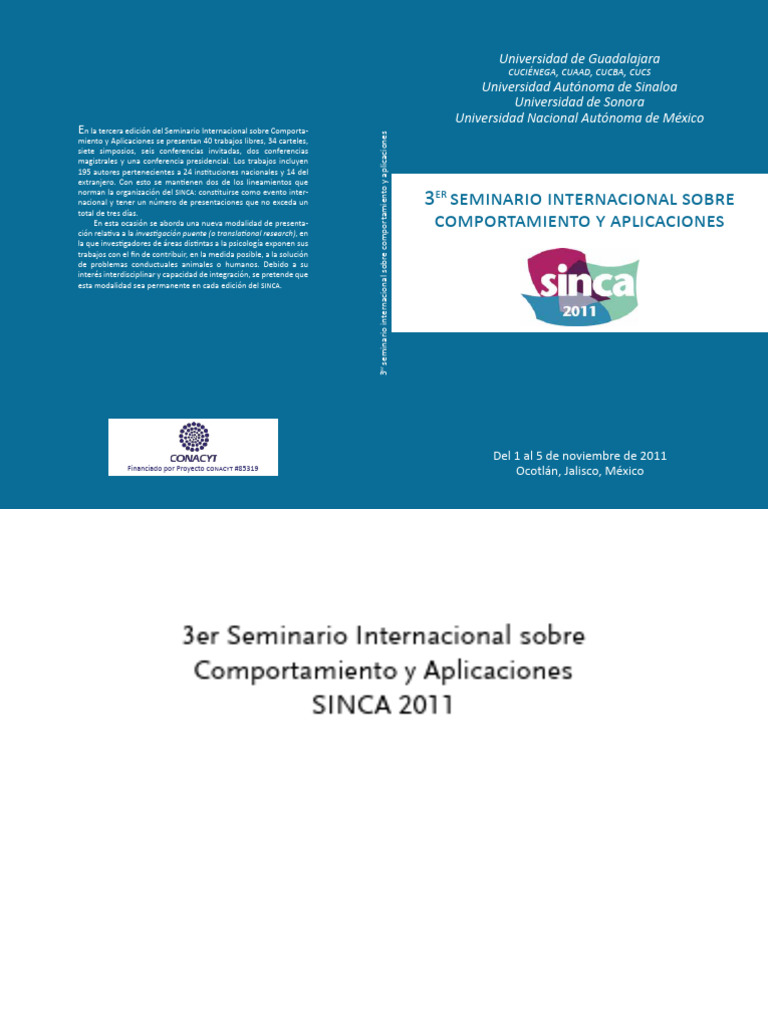 Programa SINCA III - 2011 | PDF | Deportes | Comportamiento