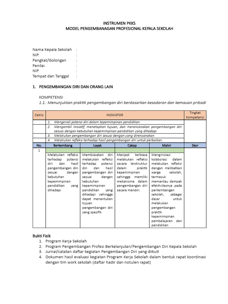 Instrumen PKKS Tahun 2023 | PDF